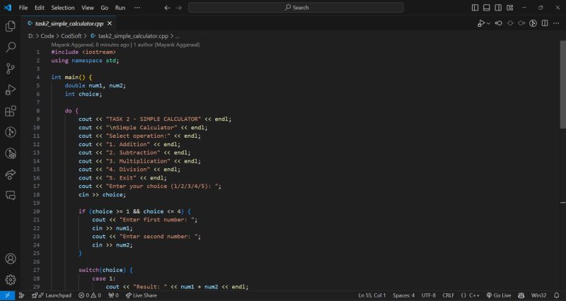 Mayank Aggarwal on LinkedIn: #cplusplus #internship #codsoft # ... Mayank Aggarwal on LinkedIn: #cplusplus #internship #codsoft # ...