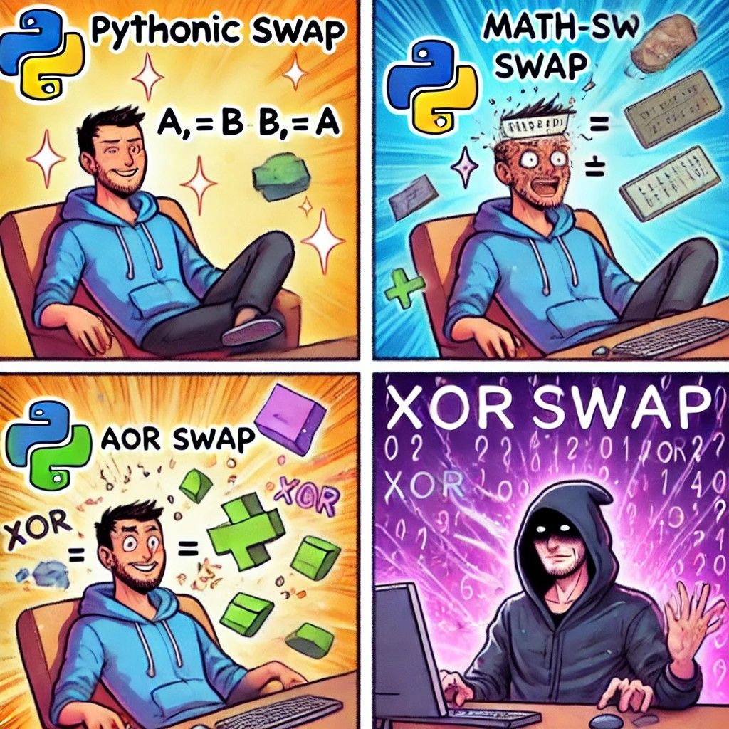 🚀 The Great Python Swap Battle: Who Needs a Third Wheel? | Emmimal ... 🚀 The Great Python Swap Battle: Who Needs a Third Wheel? | Emmimal ...