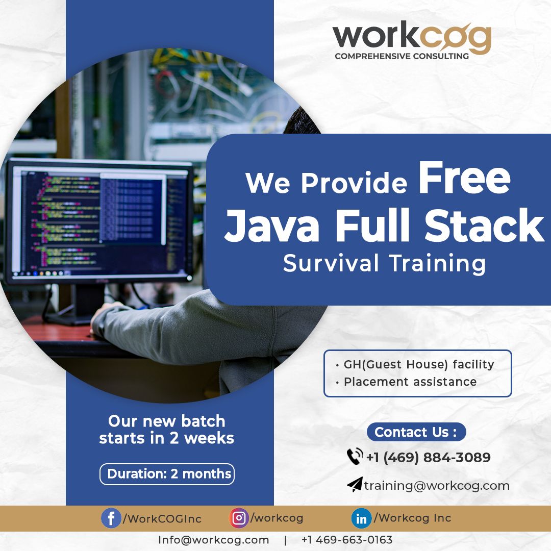 Workcog Inc on LinkedIn: #workcog #java #javatraining #javafullstack # ... Workcog Inc on LinkedIn: #workcog #java #javatraining #javafullstack # ...