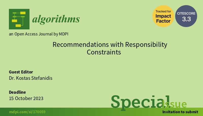 Algorithms MDPI on LinkedIn: #callforpapers #specialissue # ... Algorithms MDPI on LinkedIn: #callforpapers #specialissue # ...