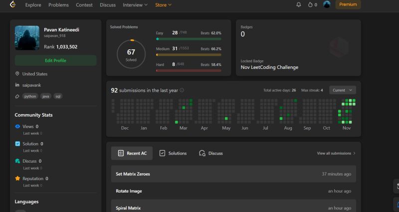 Day 3 of #leetcode challenge on hashtag | Sai Pavan Katineedi posted on ... Day 3 of #leetcode challenge on hashtag | Sai Pavan Katineedi posted on ...