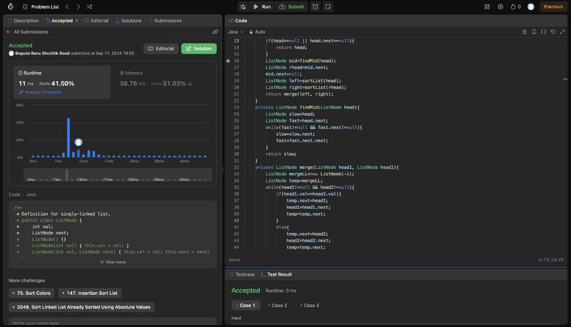 Improved my skills on merge sort in linked lists | Shruthik Goud B B ... Improved my skills on merge sort in linked lists | Shruthik Goud B B ...