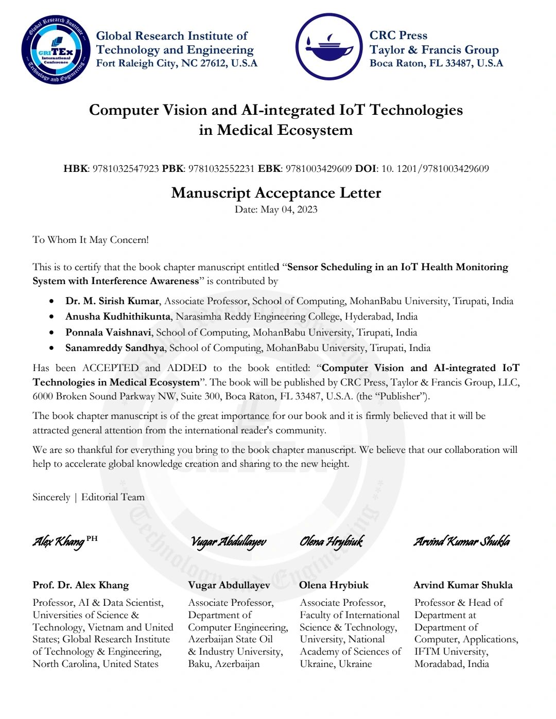 My book chapter on sensor scheduling in IoT health | Sandhya Sanamreddy ... My book chapter on sensor scheduling in IoT health | Sandhya Sanamreddy ...