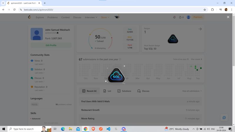 John samuel meshach .A on LinkedIn: #sql #leetcode #dataskills # ... John samuel meshach .A on LinkedIn: #sql #leetcode #dataskills # ...