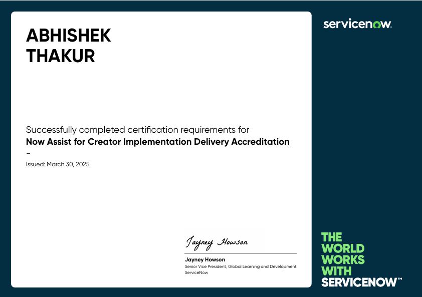 #servicenow #servicenowdeveloper | Abhishek Thakur #servicenow #servicenowdeveloper | Abhishek Thakur