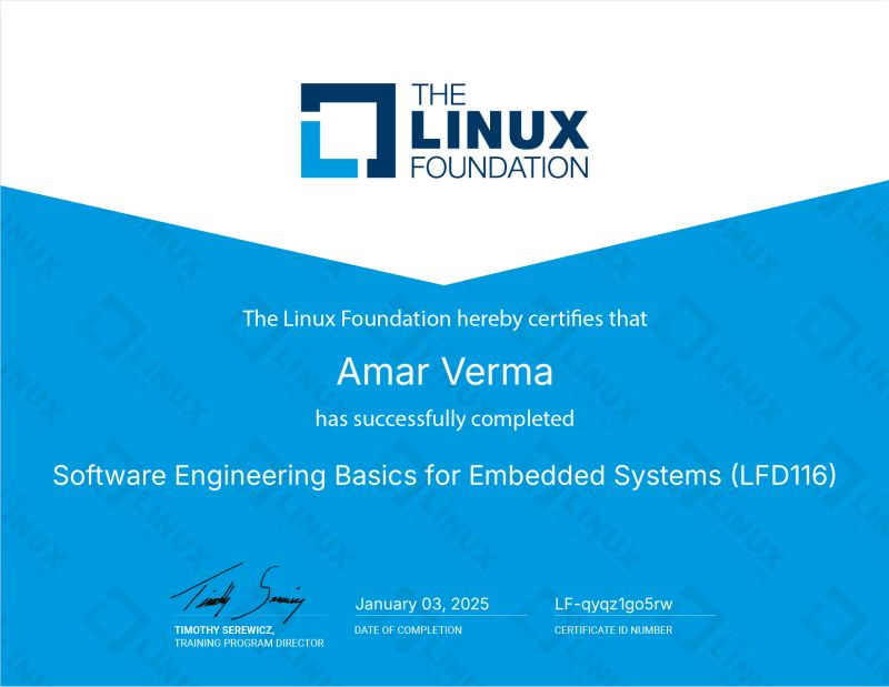 Amar Verma on LinkedIn: #continuouslearning #embeddedsystems # ... Amar Verma on LinkedIn: #continuouslearning #embeddedsystems # ...