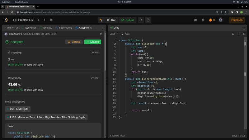 Harizibam V on LinkedIn: #day11 #100daysofcodechallenge #leetcode Harizibam V on LinkedIn: #day11 #100daysofcodechallenge #leetcode
