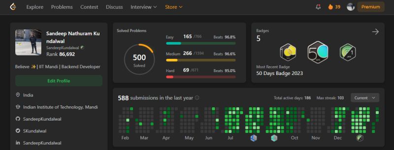 Sandeep Nathuram Kundalwal on LinkedIn: #leetcode #coding # ... Sandeep Nathuram Kundalwal on LinkedIn: #leetcode #coding # ...