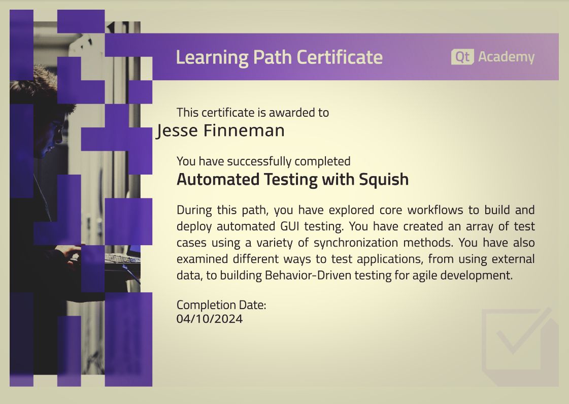Jesse Finneman on LinkedIn: #qt #guitesting #qml #softwaretesting # ... Jesse Finneman on LinkedIn: #qt #guitesting #qml #softwaretesting # ...