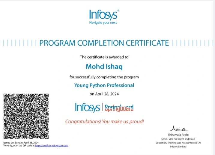 Mohd Ishaq on LinkedIn: #youngpythonprofessional #pythonprogramming Mohd Ishaq on LinkedIn: #youngpythonprofessional #pythonprogramming