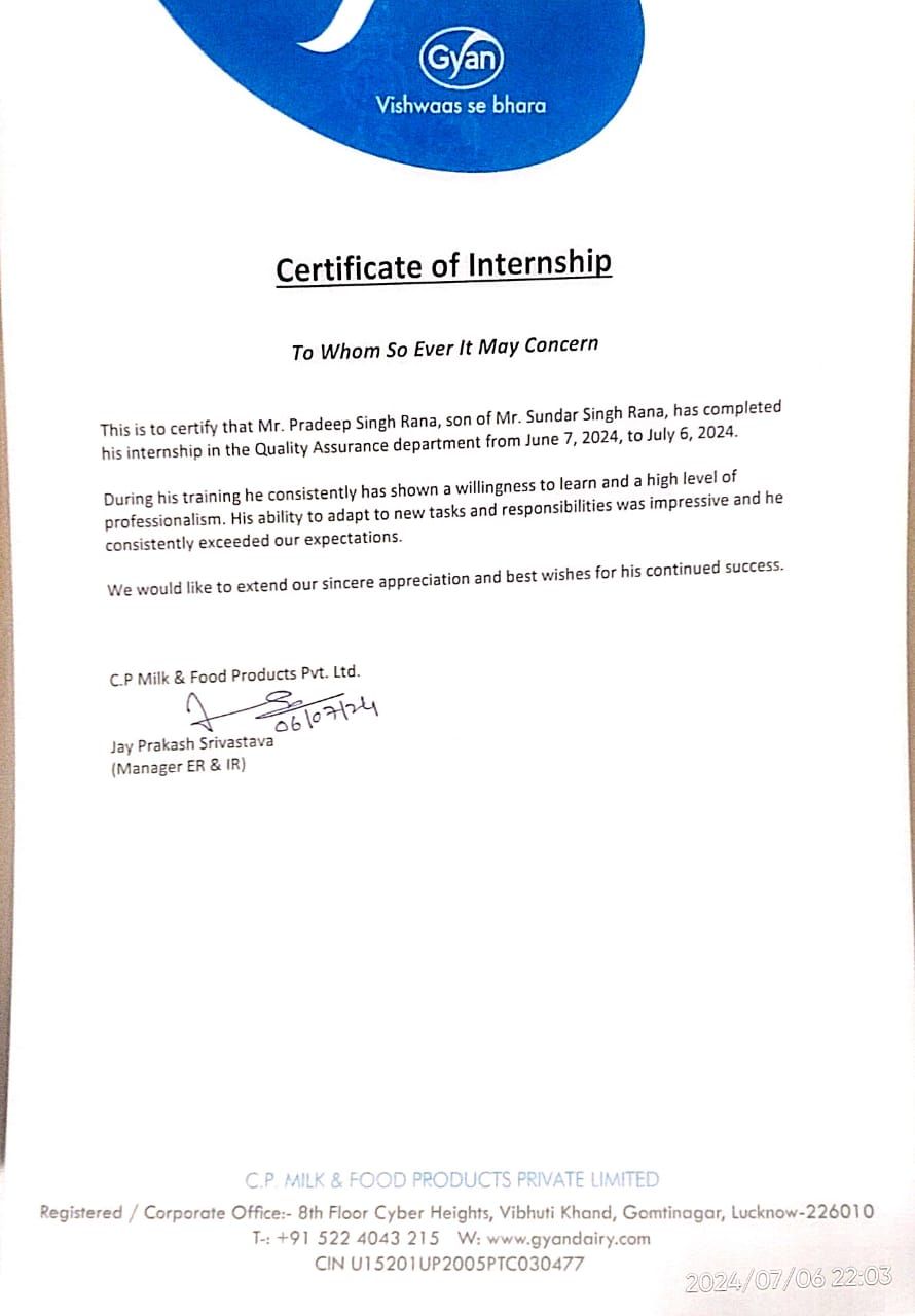 Pradeep Singh Rana on LinkedIn: #internship #qualityprocessparameters # ... Pradeep Singh Rana on LinkedIn: #internship #qualityprocessparameters # ...