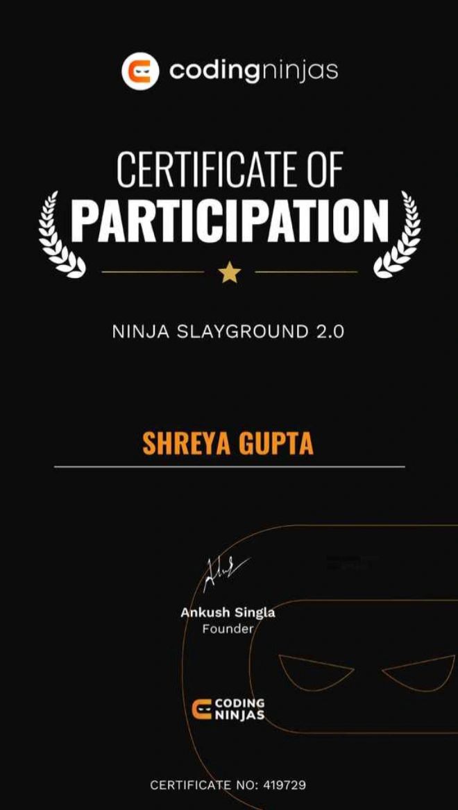 Shreya Gupta on LinkedIn: #codingjourney #ninjaslayground #codingninjas ... Shreya Gupta on LinkedIn: #codingjourney #ninjaslayground #codingninjas ...