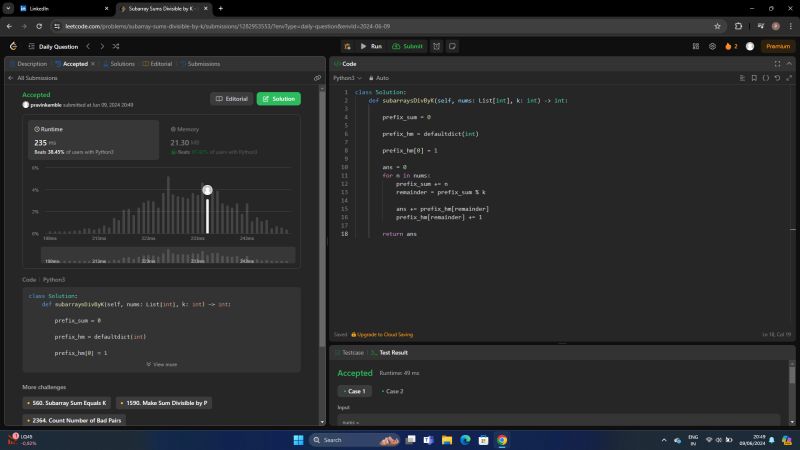 Day 174 of #LeetCodeChallenge: Subarray Sums Divisible by K | Pravin ... Day 174 of #LeetCodeChallenge: Subarray Sums Divisible by K | Pravin ...