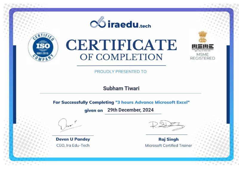 Excited to announce completion on certification course on Excited to announce completion on certification course on