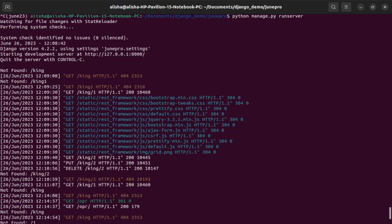 Ahmad alisha Mohammad on LinkedIn: Task 51 Practice Restapi in Django ... Ahmad alisha Mohammad on LinkedIn: Task 51 Practice Restapi in Django ...