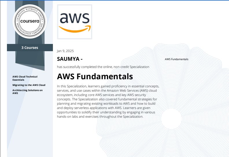 Saumya . on LinkedIn: #aws #cloudcomputing #certification # ... Saumya . on LinkedIn: #aws #cloudcomputing #certification # ...