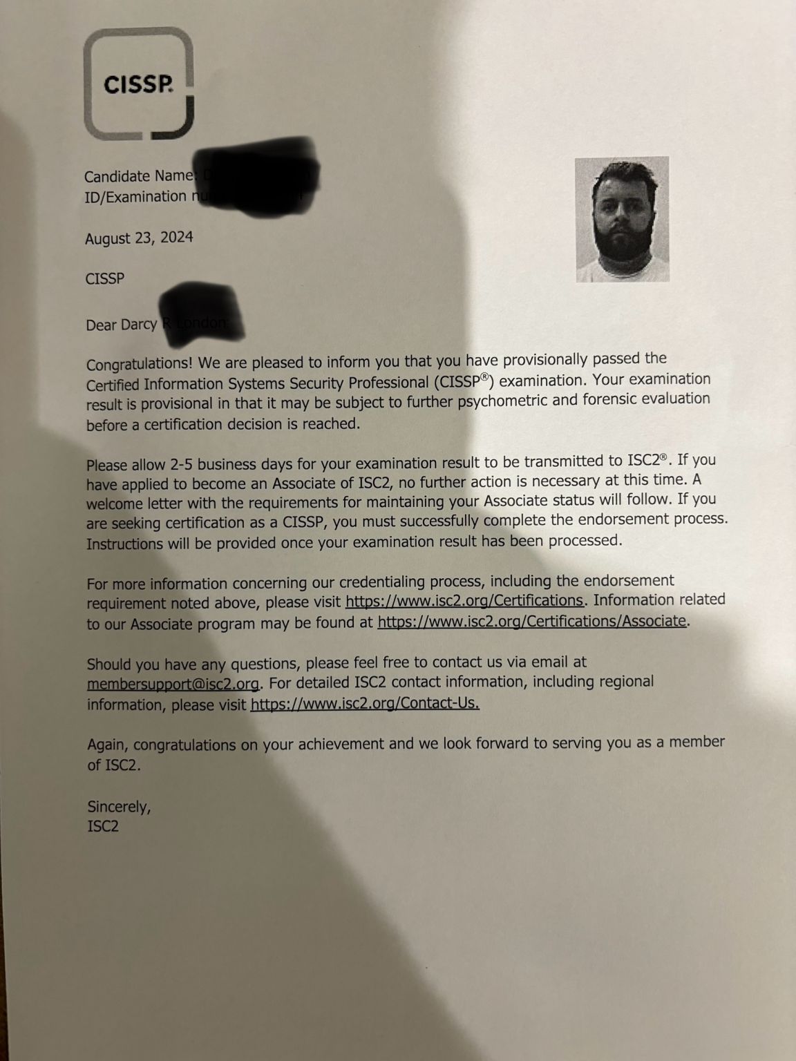 Darcy L. on LinkedIn: Provisionally passed the CISSP exam today! Darcy L. on LinkedIn: Provisionally passed the CISSP exam today!