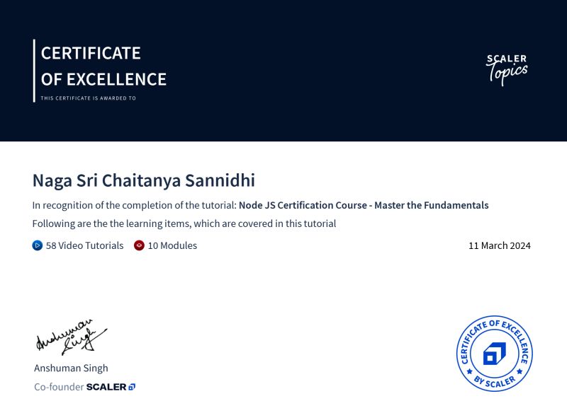 Naga Sri Chaitanya Sannidhi on LinkedIn: #nodejs #certification # ... Naga Sri Chaitanya Sannidhi on LinkedIn: #nodejs #certification # ...