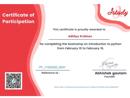 Adithya krishnan on LinkedIn: #pythonprogramming #continuouslearning # ... Adithya krishnan on LinkedIn: #pythonprogramming #continuouslearning # ...