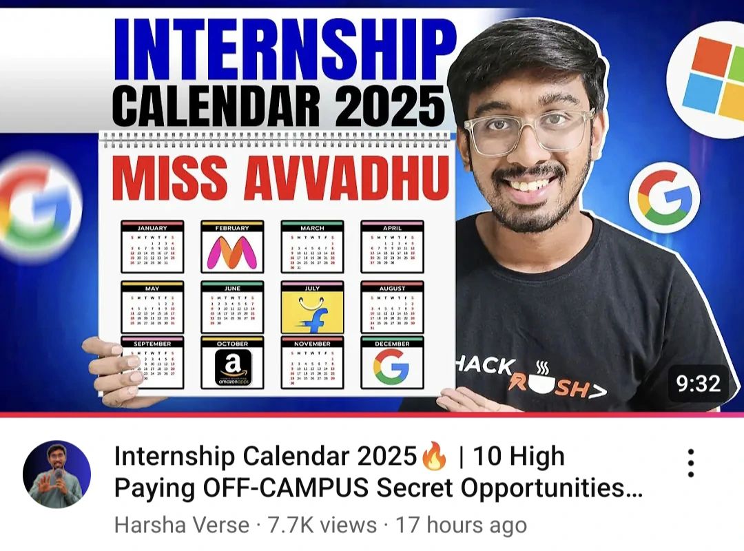 Harsha Vardhan Yadla on LinkedIn: Internship Calendar 2025: Your ... Harsha Vardhan Yadla on LinkedIn: Internship Calendar 2025: Your ...