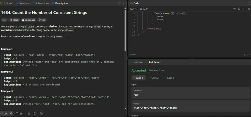 Day 60 of #LeetCode: Count the Consistent Strings | Mulla Abdul khader ... Day 60 of #LeetCode: Count the Consistent Strings | Mulla Abdul khader ...