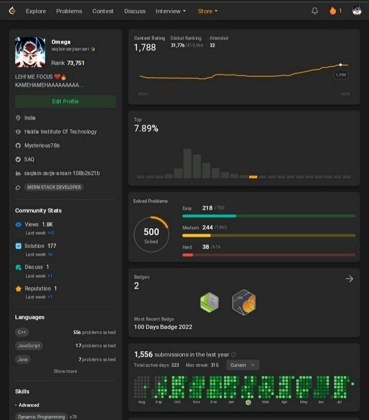 Saqlain Zarjis Ansari on LinkedIn: #leetcode #streak Saqlain Zarjis Ansari on LinkedIn: #leetcode #streak