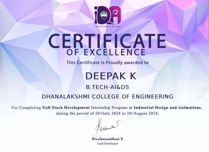 Deepak Deepak on LinkedIn: #internship #idacreations #thozhil # ... Deepak Deepak on LinkedIn: #internship #idacreations #thozhil # ...