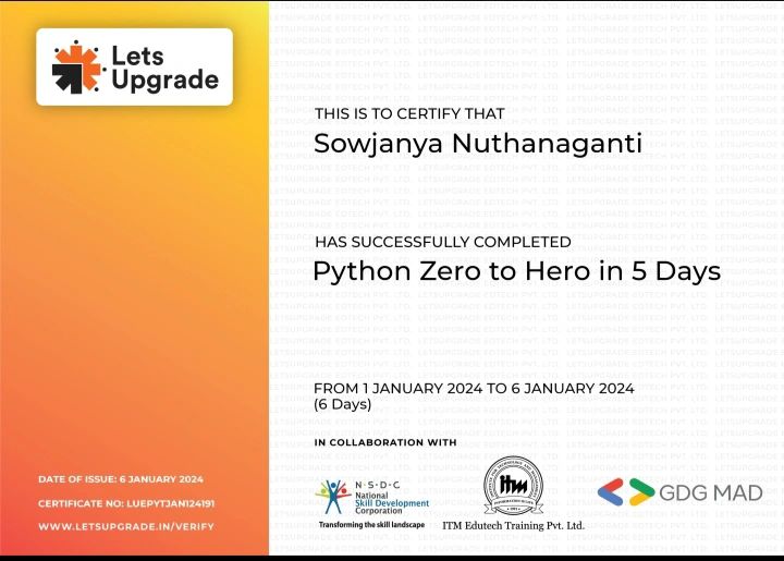 Sowjanya Nuthanaganti on LinkedIn: #python #programming #certification ... Sowjanya Nuthanaganti on LinkedIn: #python #programming #certification ...