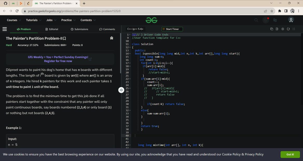 Sai Sidhartha Nomula on LinkedIn: #cpp #dsa #gfg #problemsolving Sai Sidhartha Nomula on LinkedIn: #cpp #dsa #gfg #problemsolving