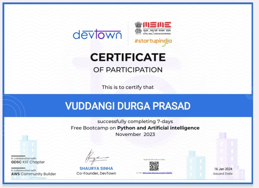 VUDDANGi Sai Venkata Durga Prasad on LinkedIn: I am happy to announce ... VUDDANGi Sai Venkata Durga Prasad on LinkedIn: I am happy to announce ...