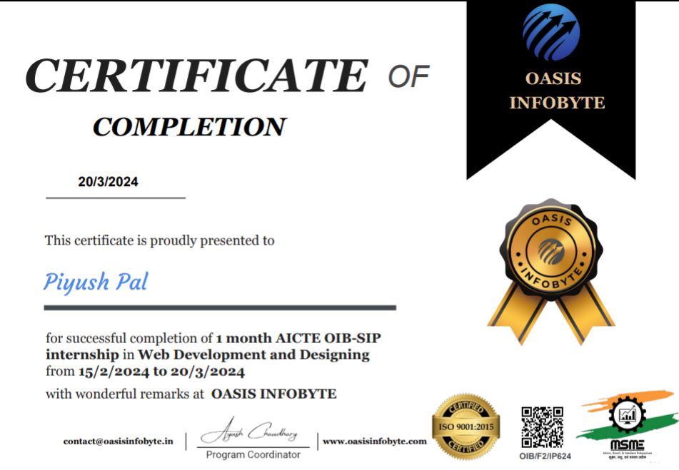 Piyush Pal on LinkedIn: #oasis #oibsip Piyush Pal on LinkedIn: #oasis #oibsip