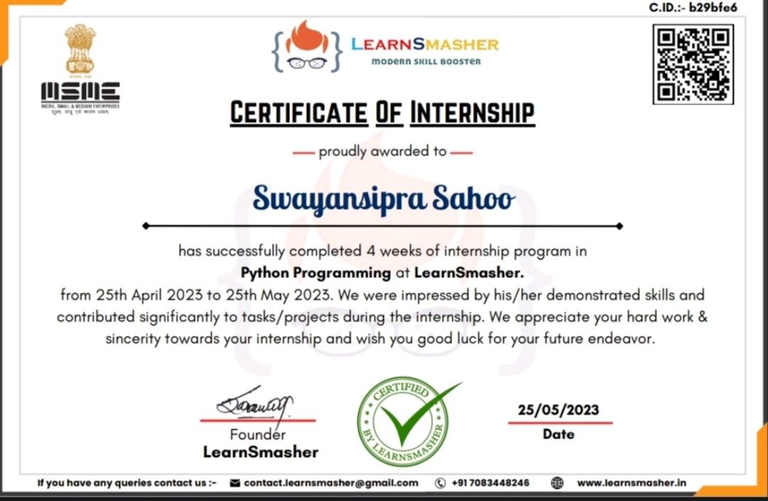 Swayansipra Sahoo on LinkedIn: #learnsmasher #python #programming # ... Swayansipra Sahoo on LinkedIn: #learnsmasher #python #programming # ...