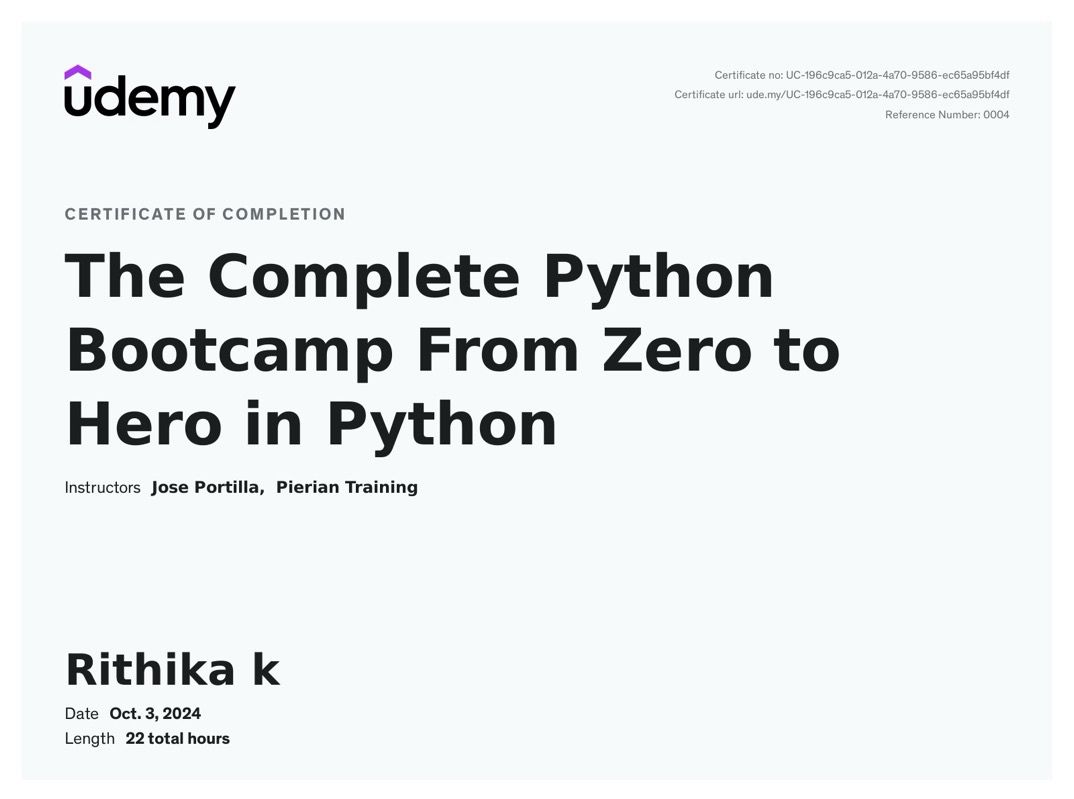 Rithika Karuppusamy on LinkedIn: #python #programming #udemy # ... Rithika Karuppusamy on LinkedIn: #python #programming #udemy # ...