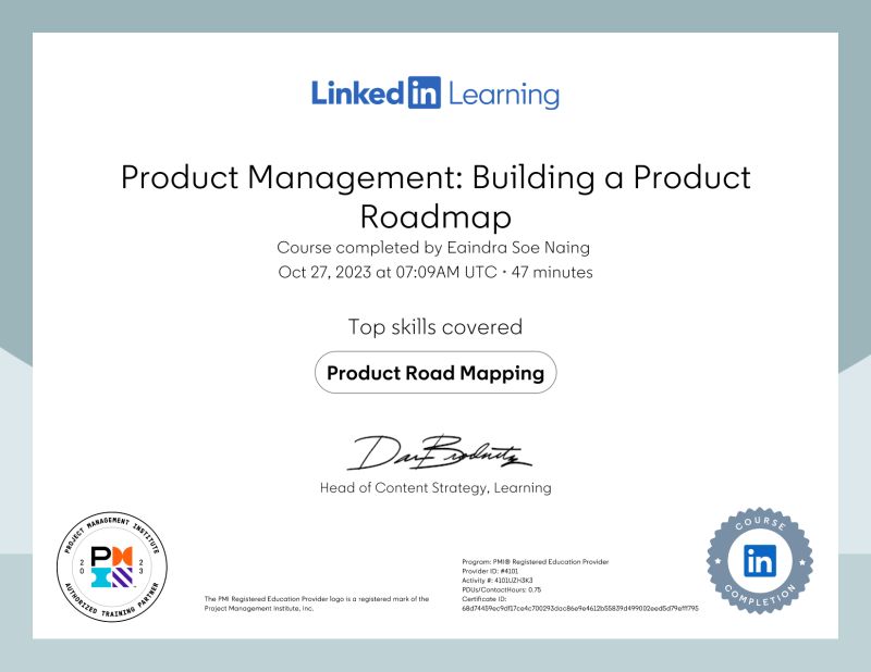 Eaindra Soe Naing on LinkedIn: Certificate of Completion Eaindra Soe Naing on LinkedIn: Certificate of Completion