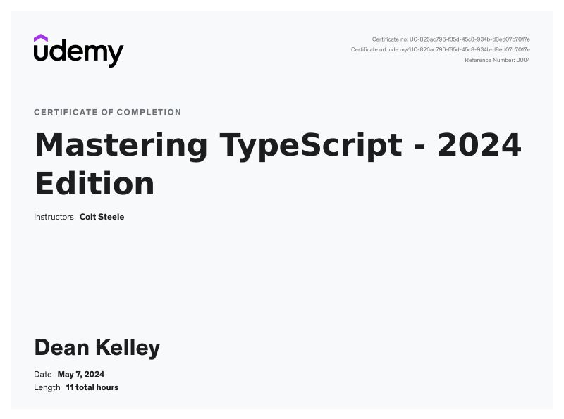 Dean J. Kelley on LinkedIn: Mastering TypeScript - 2024 Edition by Colt ... Dean J. Kelley on LinkedIn: Mastering TypeScript - 2024 Edition by Colt ...