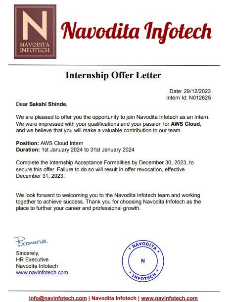 #internship #aws #cloudcomputing #navoditainfotechopportunity | SAKSHI ... #internship #aws #cloudcomputing #navoditainfotechopportunity | SAKSHI ...