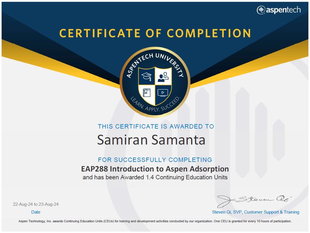 Samiran Samanta on LinkedIn: #gevernova #aspen #learning #certification ... Samiran Samanta on LinkedIn: #gevernova #aspen #learning #certification ...