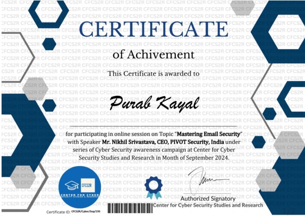Purab Kayal on LinkedIn: #cfcs2r #cybersecurity Purab Kayal on LinkedIn: #cfcs2r #cybersecurity