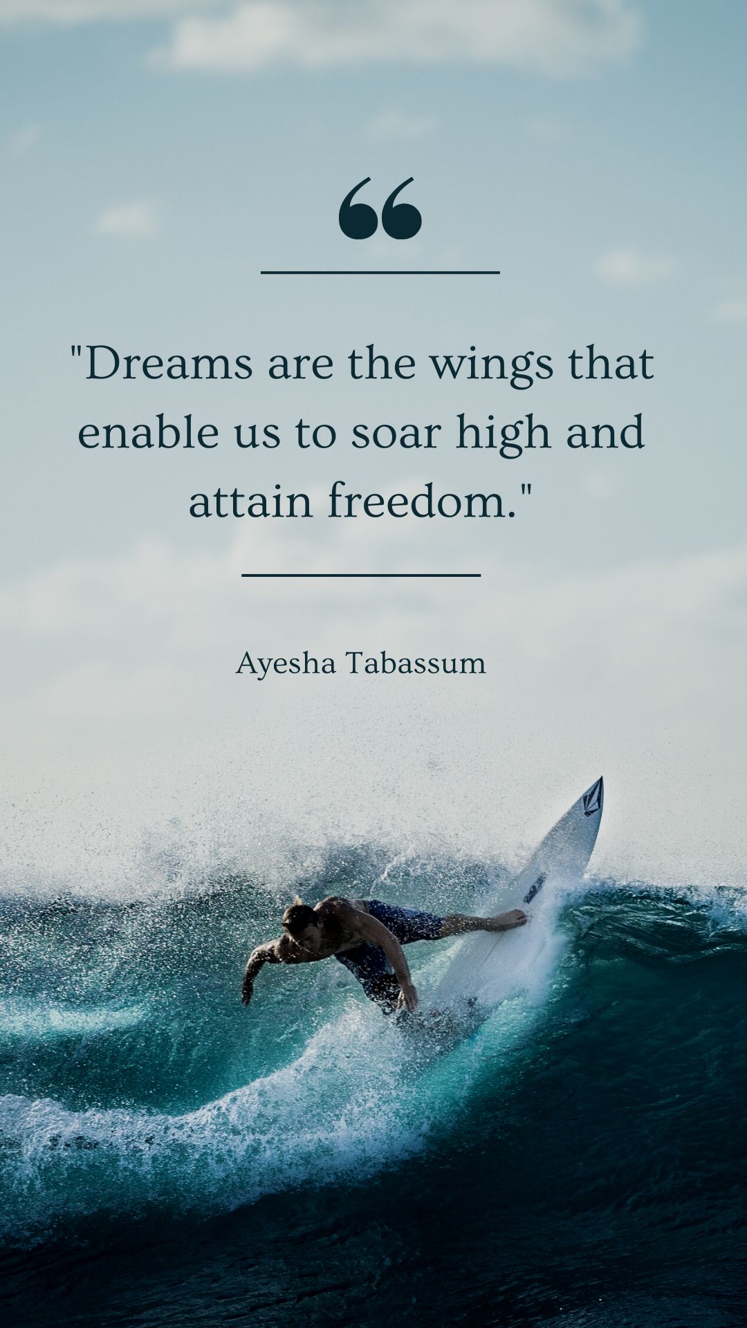Dreams are the wings that enable us to soar high and attain freedom ... Dreams are the wings that enable us to soar high and attain freedom ...