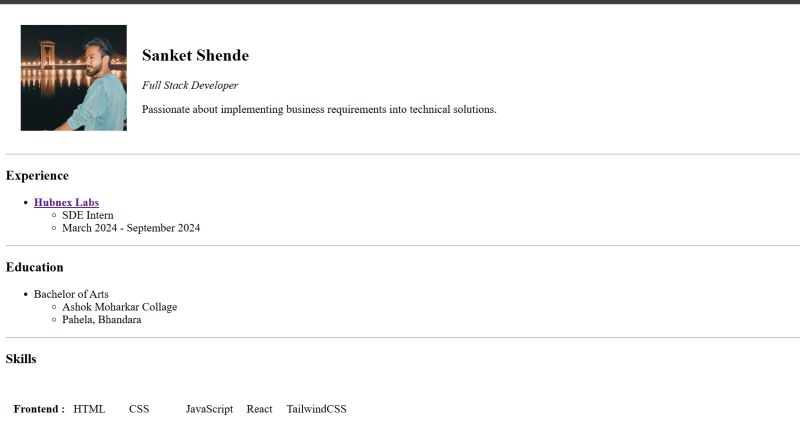 I'm creating a my resume using only HTML . with adding my image, name ... I'm creating a my resume using only HTML . with adding my image, name ...