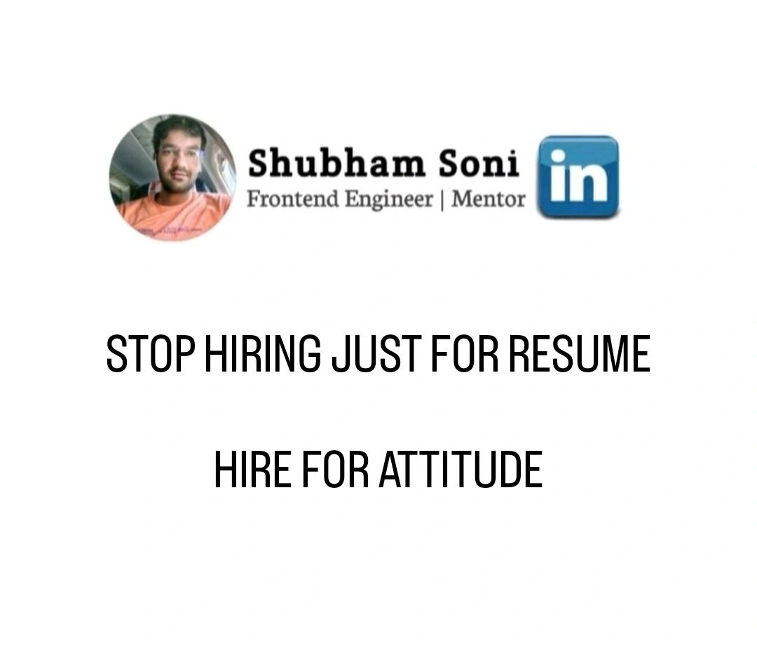 Shubham Soni on LinkedIn: What's your thought? 🤔 Agree? Hiring for ... Shubham Soni on LinkedIn: What's your thought? 🤔 Agree? Hiring for ...