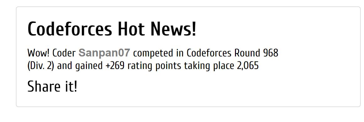 Sanchit Pandey on LinkedIn: #competitiveprogramming #codeforces # ... Sanchit Pandey on LinkedIn: #competitiveprogramming #codeforces # ...