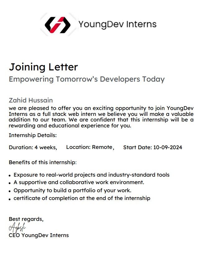 Zahid Hussain on LinkedIn: #internship #webdevelopment # ... Zahid Hussain on LinkedIn: #internship #webdevelopment # ...