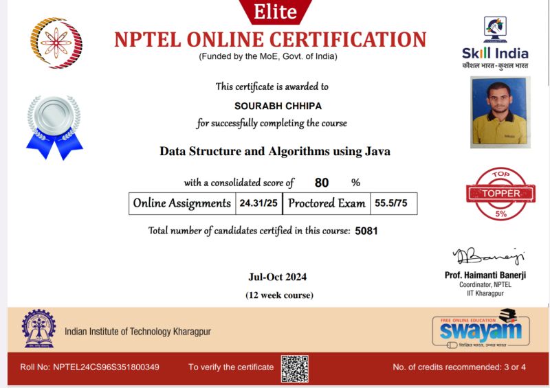 Sourabh Chhipa on LinkedIn: #java #datastructures #algorithms #nptel # ... Sourabh Chhipa on LinkedIn: #java #datastructures #algorithms #nptel # ...