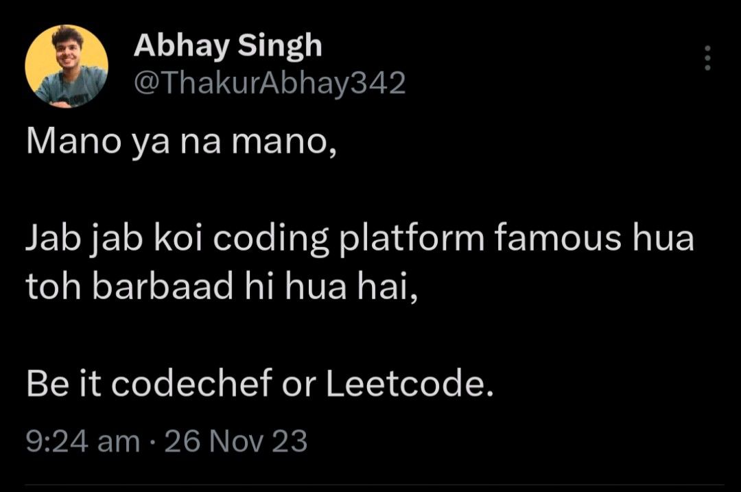 How to use codechef and Leetcode for coding | Abhay Singh posted on the ... How to use codechef and Leetcode for coding | Abhay Singh posted on the ...