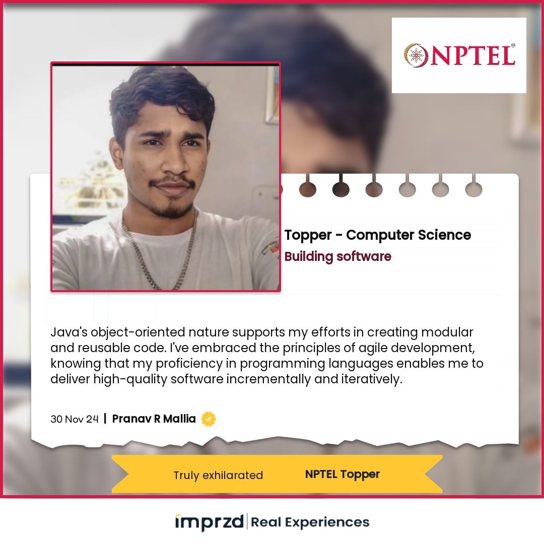 Pranav R Mallia on LinkedIn: #java #dsa #nptel #programming #milestone Pranav R Mallia on LinkedIn: #java #dsa #nptel #programming #milestone