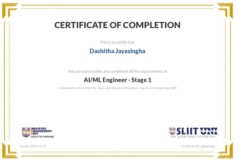 Dashitha Jayasingha on LinkedIn: #ai #ml #machinelearning #sliit # ... Dashitha Jayasingha on LinkedIn: #ai #ml #machinelearning #sliit # ...