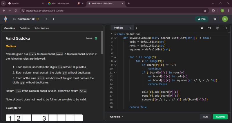 Kiruthika D on LinkedIn: 🚀 Problem Solved: Valid Sudoku on LeetCode! 🎉 ... Kiruthika D on LinkedIn: 🚀 Problem Solved: Valid Sudoku on LeetCode! 🎉 ...