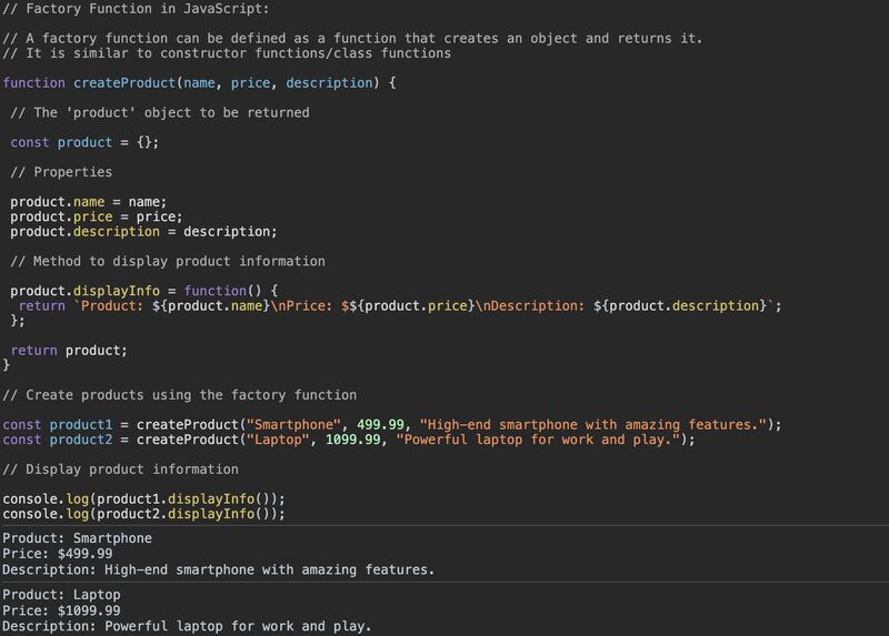 Vishal SR on LinkedIn: #javascript #factoryfunction #javascriptdeveloper Vishal SR on LinkedIn: #javascript #factoryfunction #javascriptdeveloper
