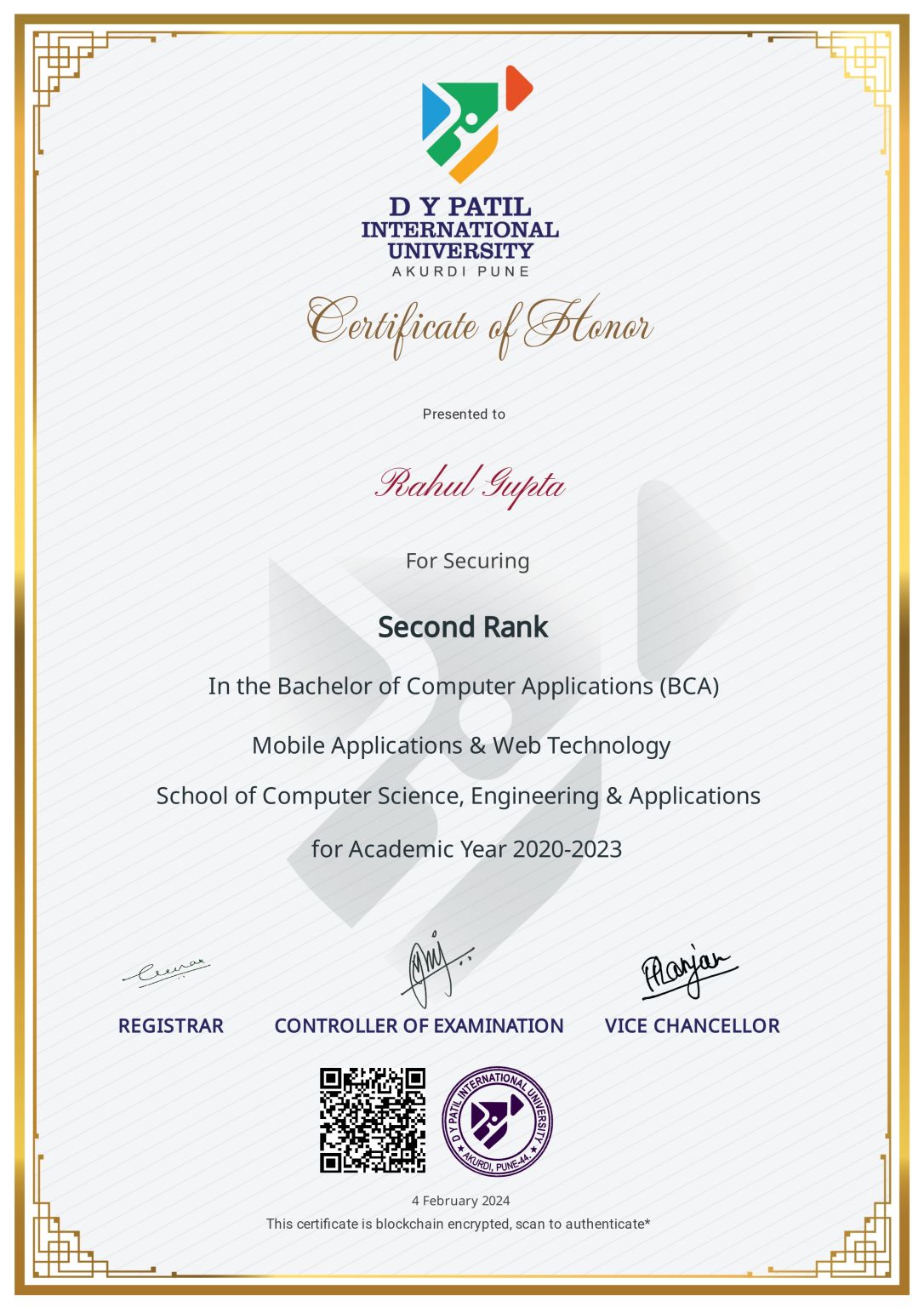 #academicexcellence #bca #dypiu | Rahul Gupta #academicexcellence #bca #dypiu | Rahul Gupta